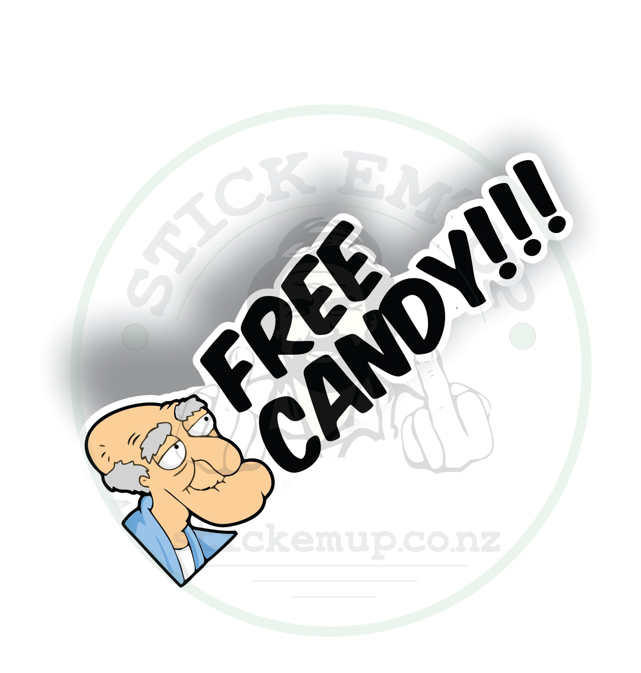 Free candy !!! sticker – Stick Em' Up